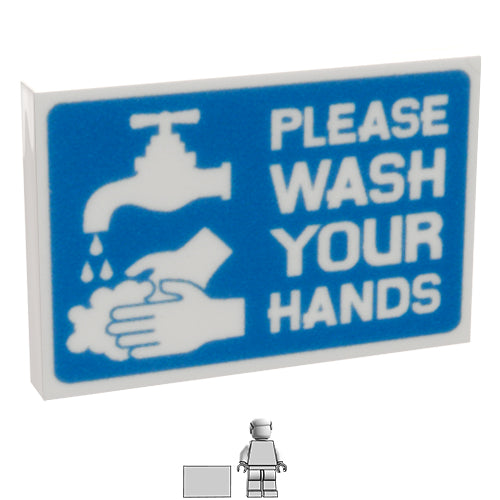 Printed Lego Tiles - Wash Your Hands – One More Brick LTD
