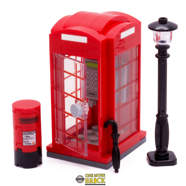 Telephone Box with Street Lamp & Post Box – One More Brick LTD