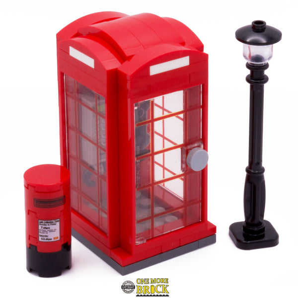 Telephone Box with Street Lamp & Post Box – One More Brick LTD