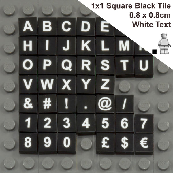 C02Lego Tiles - Character PrintsBlack 1x1 Square Tiles – One More Brick LTD