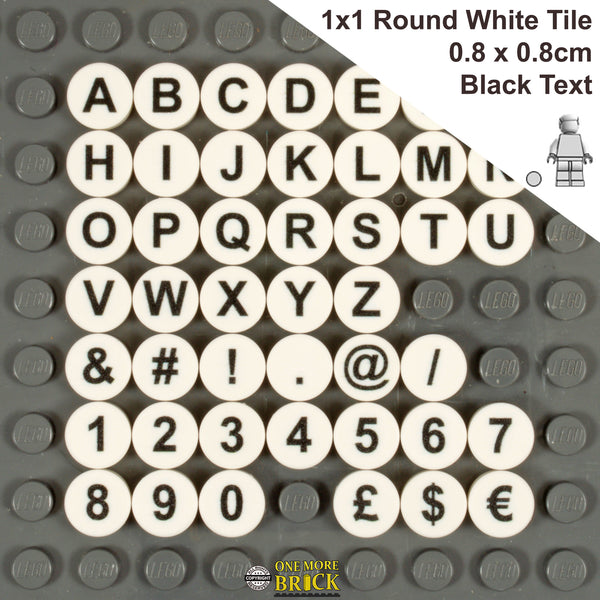 C05Lego Tiles - Character PrintsWhite 1x1 Round Tiles – One More Brick LTD