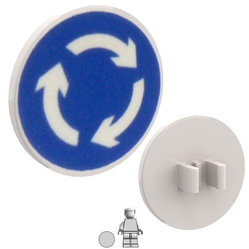 Printed Lego Tiles - Road Sign Roundabout – One More Brick LTD